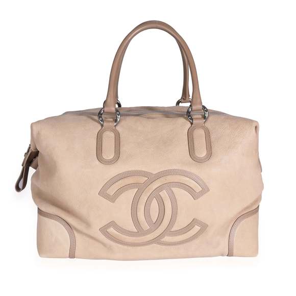 CHANEL | Bags | Chanel Beige Leather Cc Weekend Bag | Poshmark